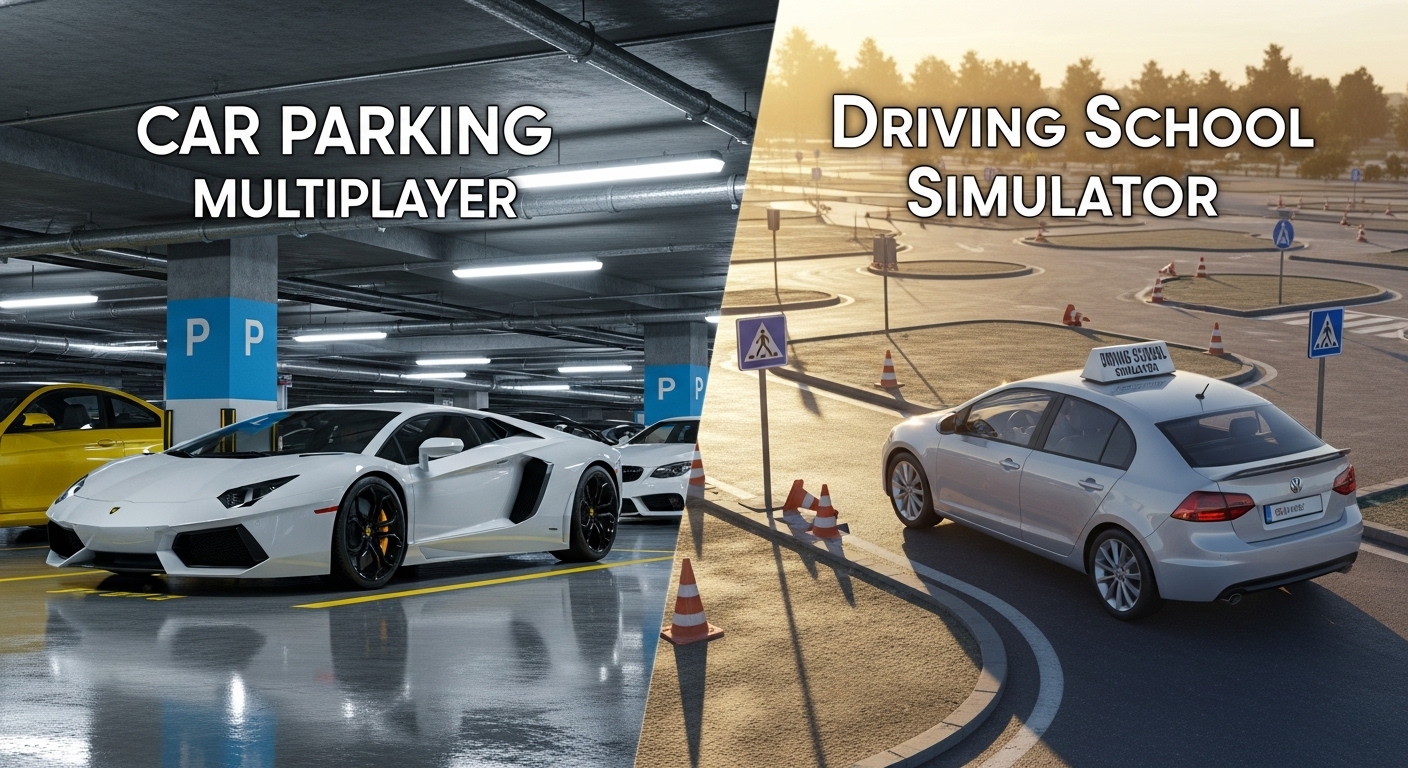 Car Parking Multiplayer vs Driving School Simulator: Which Game Teaches ...